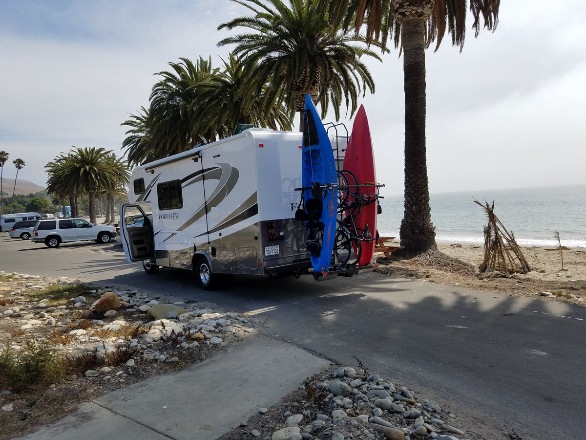 Yakups® KR2B56 FIFTH WHEEL, Motorhome vertical RV Kayak and bike rack ...