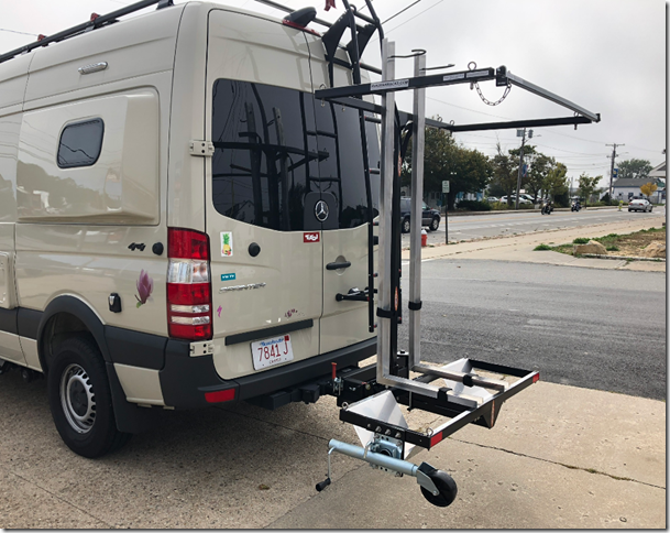Swing out Yakups brand racks for Motorhomes, Vans, and Truck campers ...